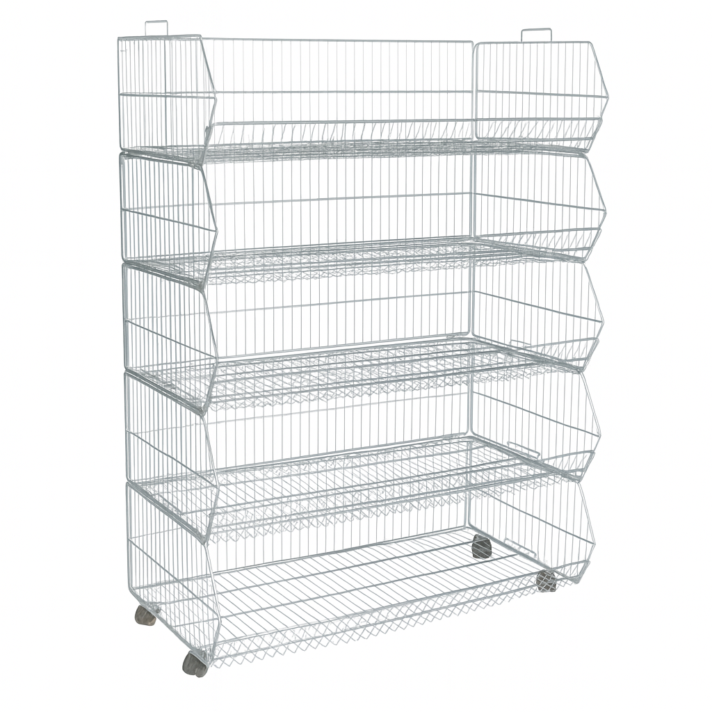 5 Tier Stacking Baskets - 1000mm wide – ukshopfittings