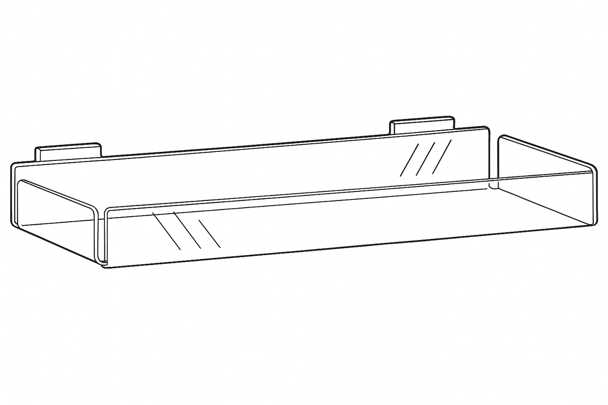 Slatwall Display Tray - 300mm x 100mm – ukshopfittings